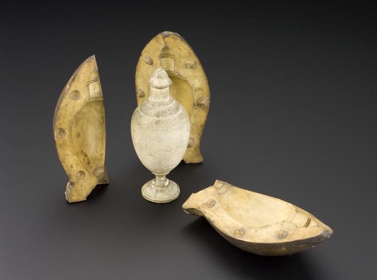 Three-part plaster split mould used for the production of plaster cast ...