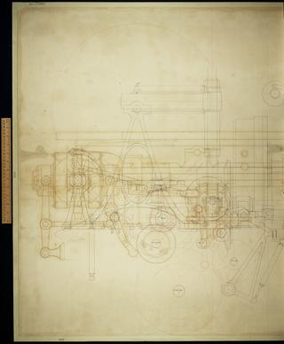 End elevation from the calculating end of the Difference Engine ...