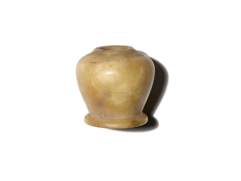 Alabaster pot, possibly for Kohl | Science Museum Group Collection