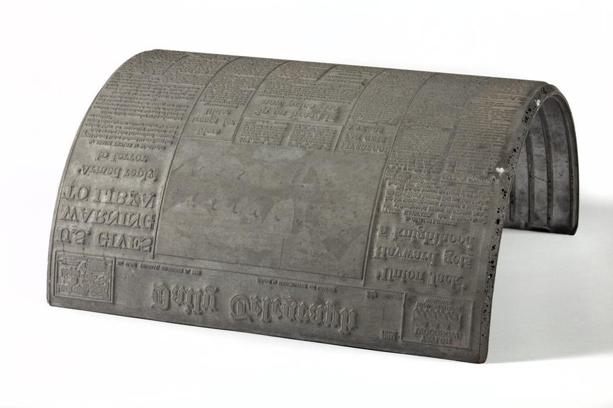 Curved Hot Metal Stereotype Printing Plate | Science Museum Group ...