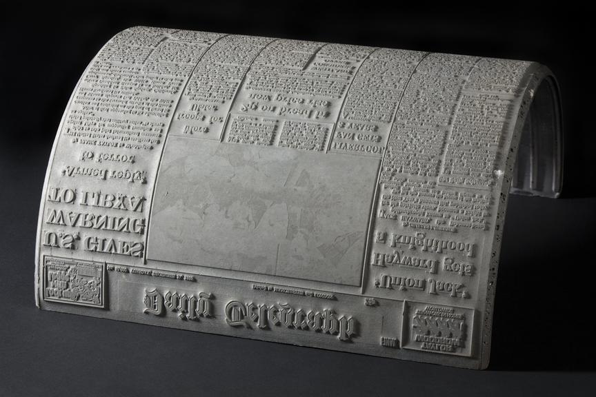 Curved Hot Metal Stereotype Printing Plate | Science Museum Group ...