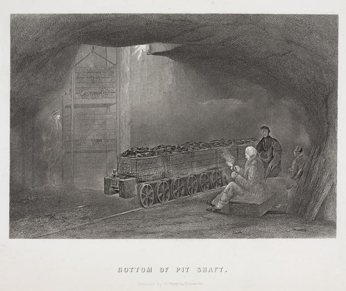 Print, etching. 'Bottom of Pit Shaft' | Science Museum Group Collection