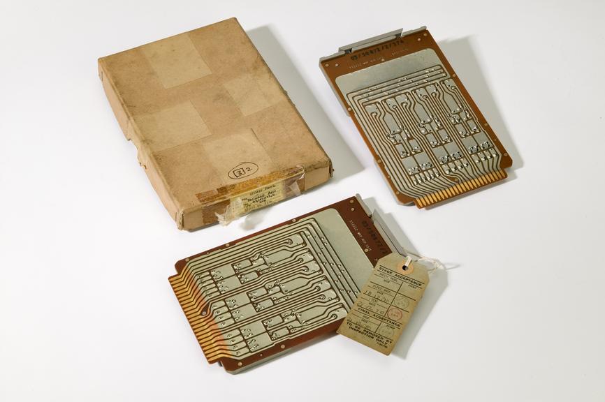 Two printed circuit boards from an Argus 200 mainframe computer ...