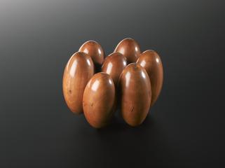 Crystal structure represented by an arrangement of seven solid ovoids ...