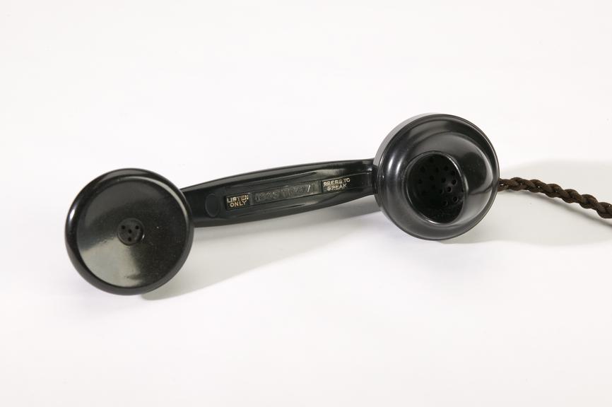 Black telephone handset 184C made by the Telephone Manufacturing Co ...