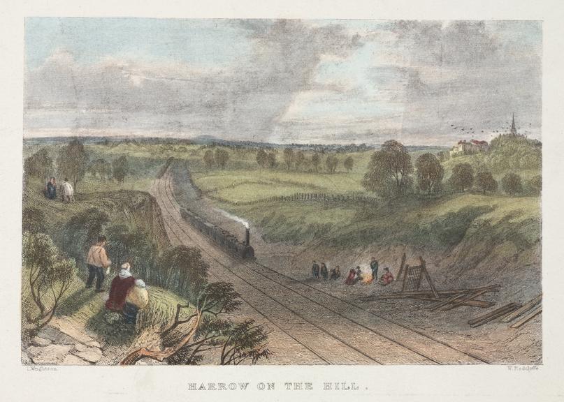 print. 'Harrow on the Hill'. railway. | Science Museum Group Collection