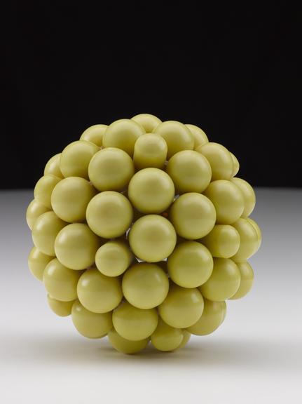 Ball and spoke model of human wart virus (yellow) made at the ...