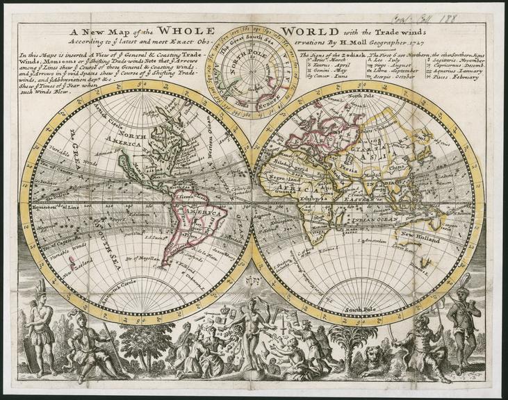 Trade card: H. Moll. Geographer | Science Museum Group Collection