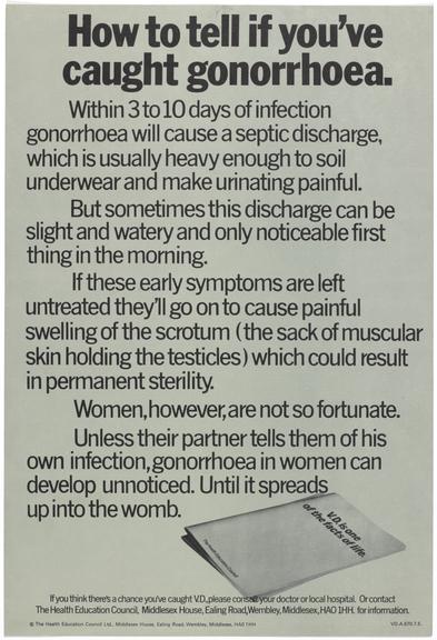 'How to tell if you've caught gonorrhoea' posters | Science Museum ...