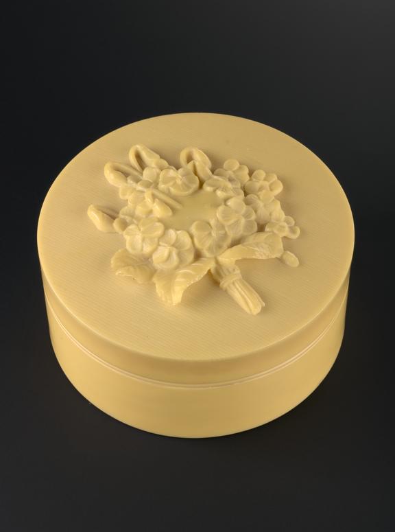 Circular box of imitation ivory celluloid | Science Museum Group Collection