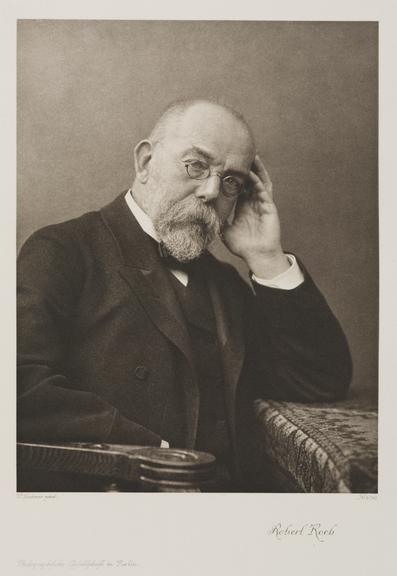 Portrait print of Robert Koch (1843-1910) microbiologist, Germany, 1895 ...