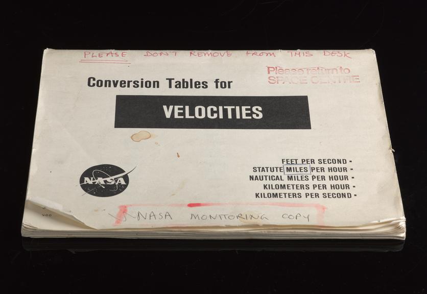 NASA Conversion Tables for Velocities manual | Science Museum Group ...