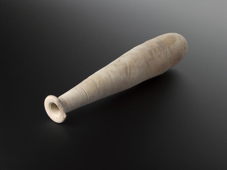 Oil bottle (Alabastron) in drab pottery | Science Museum Group Collection