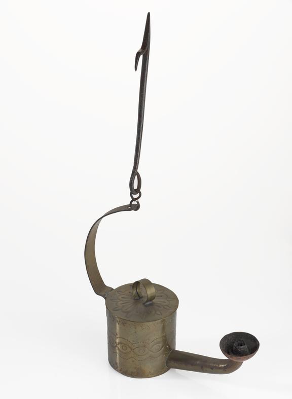 Brass stand or hang spout type lamp | Science Museum Group Collection