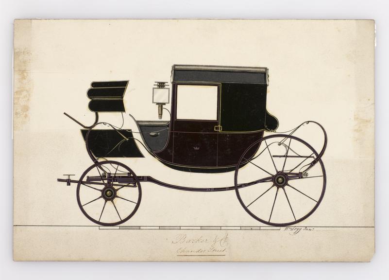 Design for a Dormeuse Chariot carriage | Science Museum Group Collection
