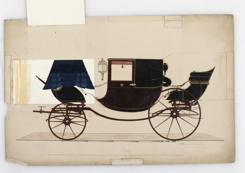 Design for a Dress Chariot carriage (with flap revealing an alternate ...