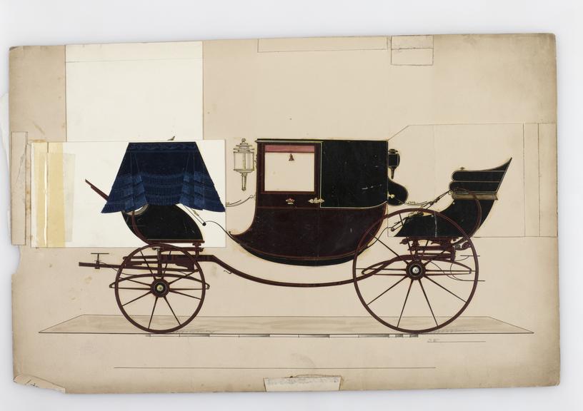 Design for a Dress Chariot carriage (with flap revealing an alternate ...