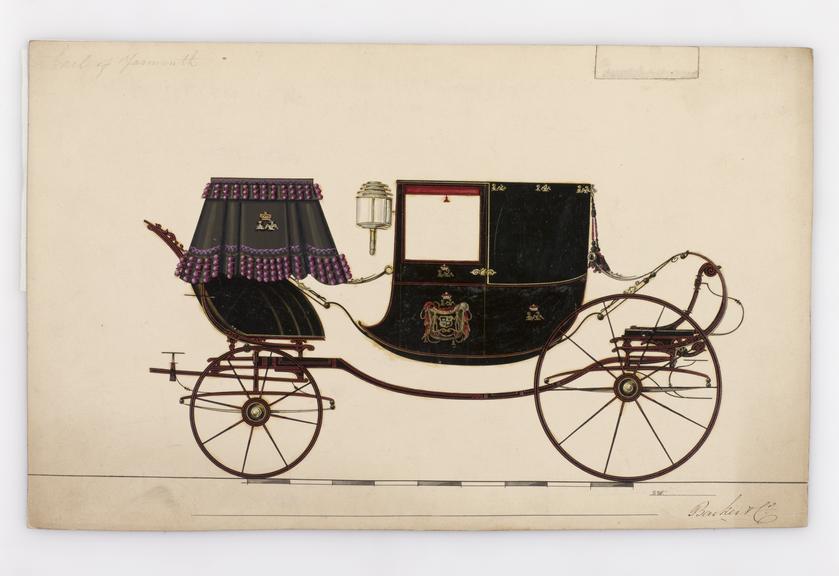 Design for a Dress Chariot carriage for the Earl of Yarmouth | Science ...