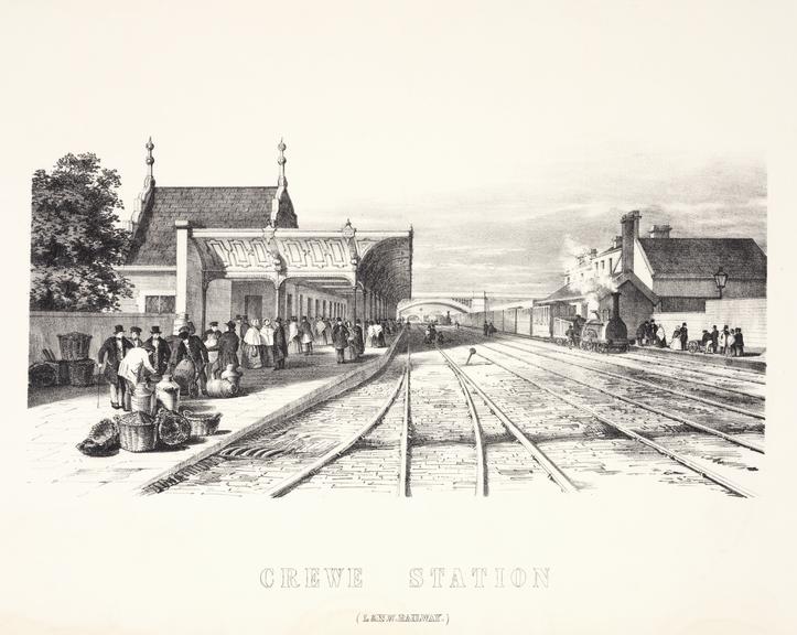 Print: Crewe Station from Views on the London & North Western Railway ...