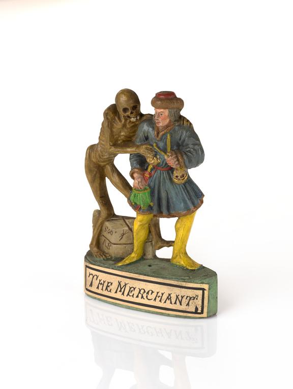 Statue of a cadaver with the Merchant | Science Museum Group Collection