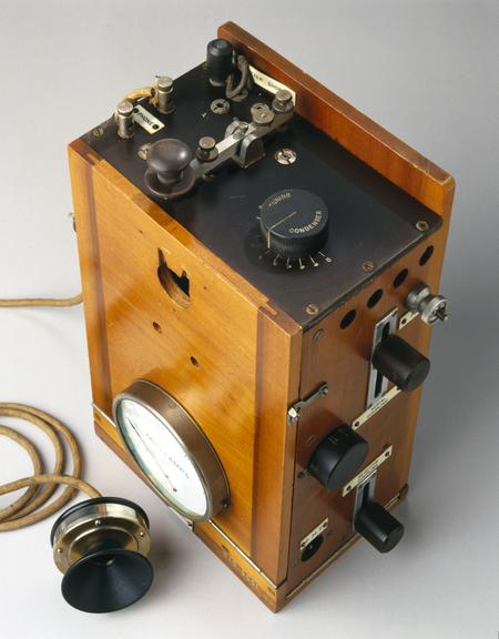 Aircraft radio telephony transmitter, complete with round valve and ...