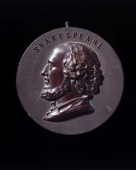 Shakespeare's portrait on a Bois Durci circular plaque, c. 1860 ...