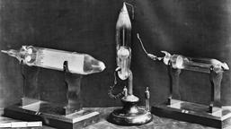 Crookes' tube for showing that heat is produced by cathode ray ...