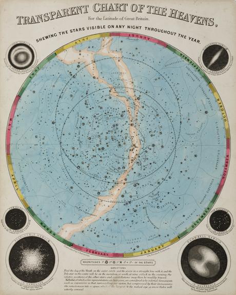 Astronomical diagram: Transparent chart of the heavens | Science Museum ...