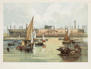 Four coloured lithographs of the "Great Eastern" depicting the ship in ...