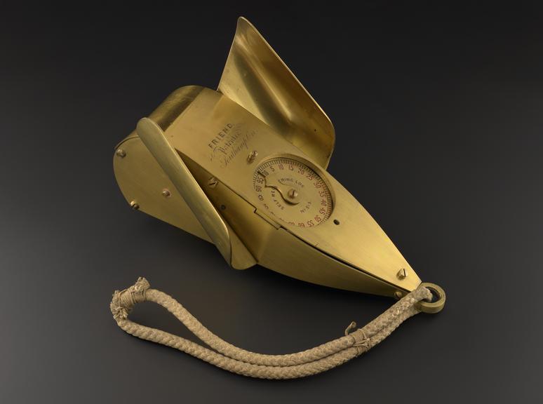 Self-registering perpetual log with paddle wheel driven recorder ...