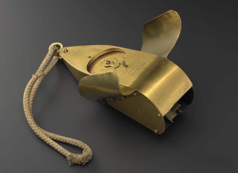 Self-registering perpetual log with paddle wheel driven recorder ...