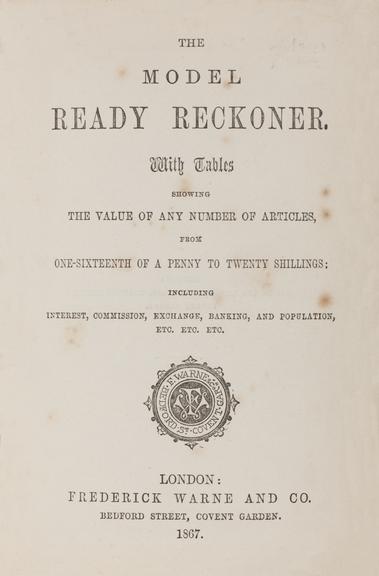 "The Model Ready Reckoner" | Science Museum Group Collection