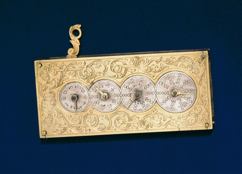 Pedometer, gilded brass and silver | Science Museum Group Collection