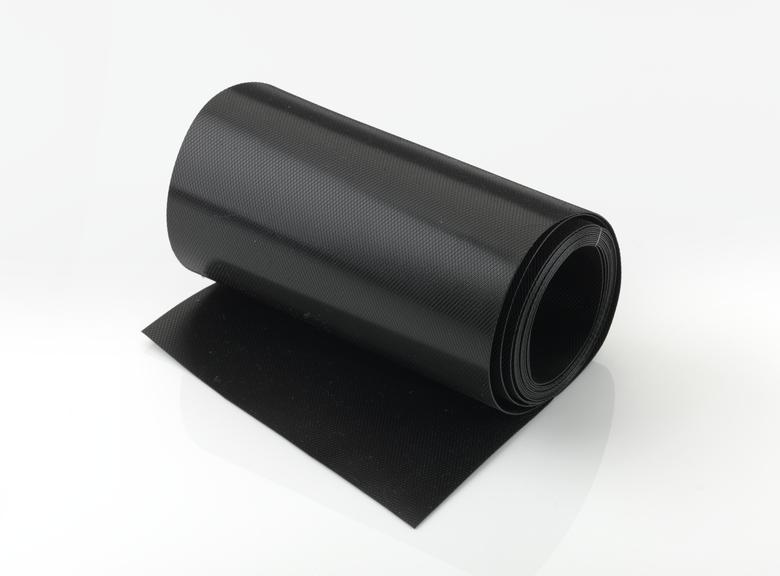 Sample of black polyethylene damp proof course as used in building ...