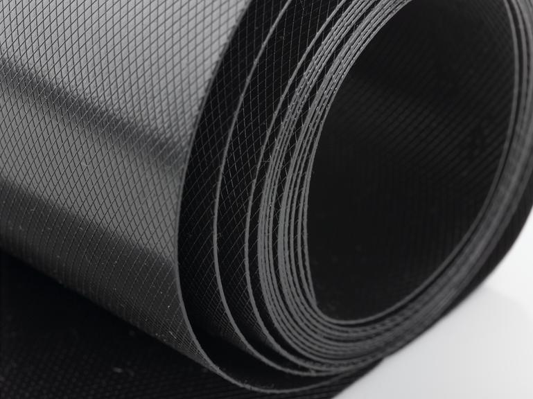 Sample of black polyethylene damp proof course as used in building ...