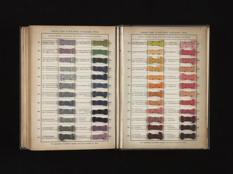 Volume of dye shade cards 'Substantive Farbstoffe auf Baumwollgarn ...