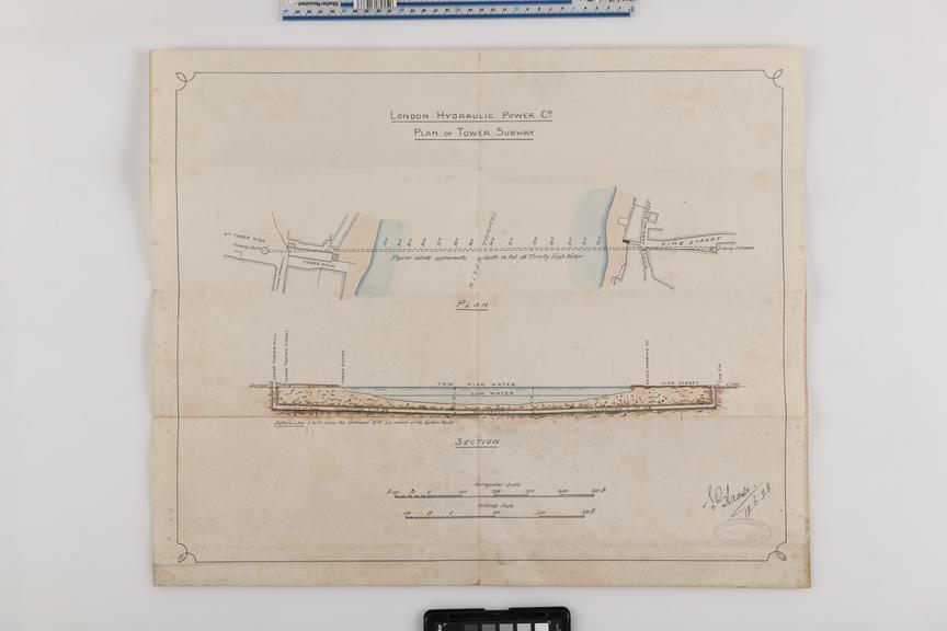 Drawing of Tower Subway, London, c.1913 | Science Museum Group Collection