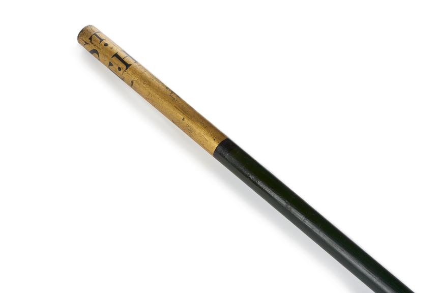 Green wooden staff | Science Museum Group Collection