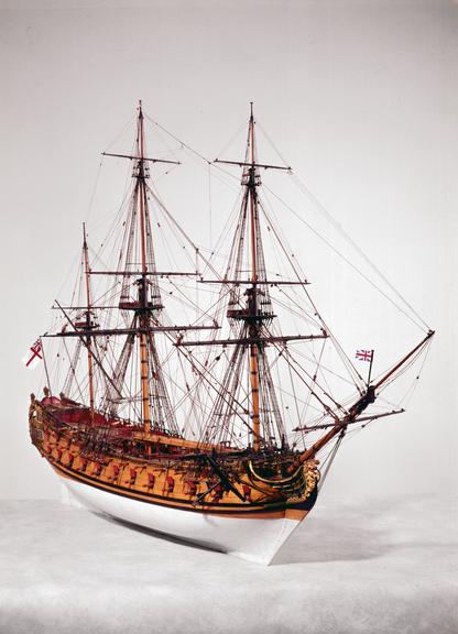 Whole rigged model of an English 50 gun ship | Science Museum Group ...