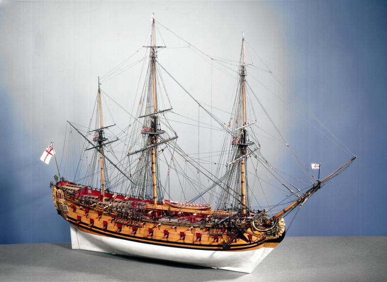 Whole rigged model of an English 50 gun ship | Science Museum Group ...