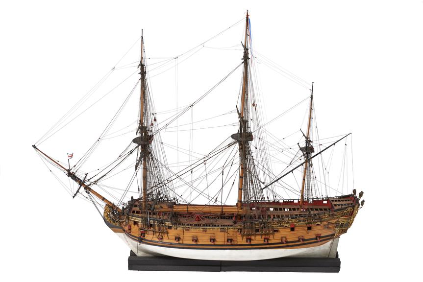 Whole rigged model of an English 50 gun ship | Science Museum Group ...