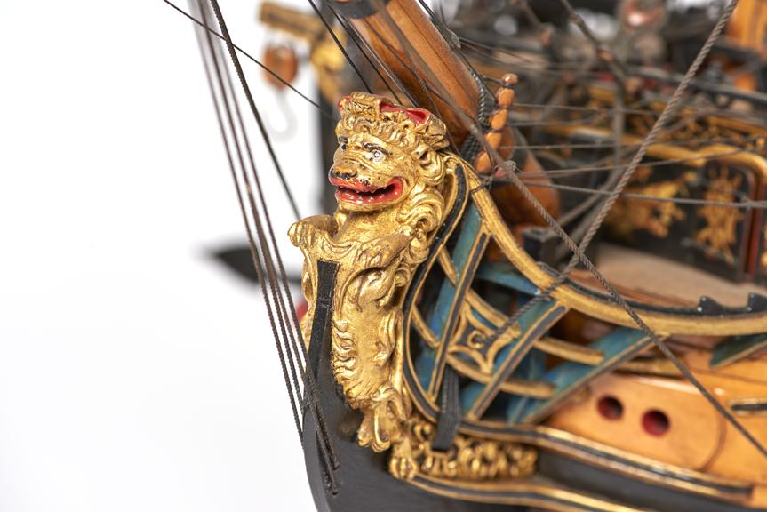 Whole rigged model of an English 50 gun ship | Science Museum Group ...