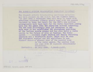 BBC radio control room at the 1948 Olympic Games | Science Museum Group ...