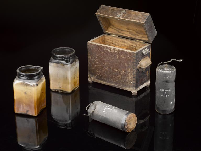 British Post Office wooden battery box | Science Museum Group Collection