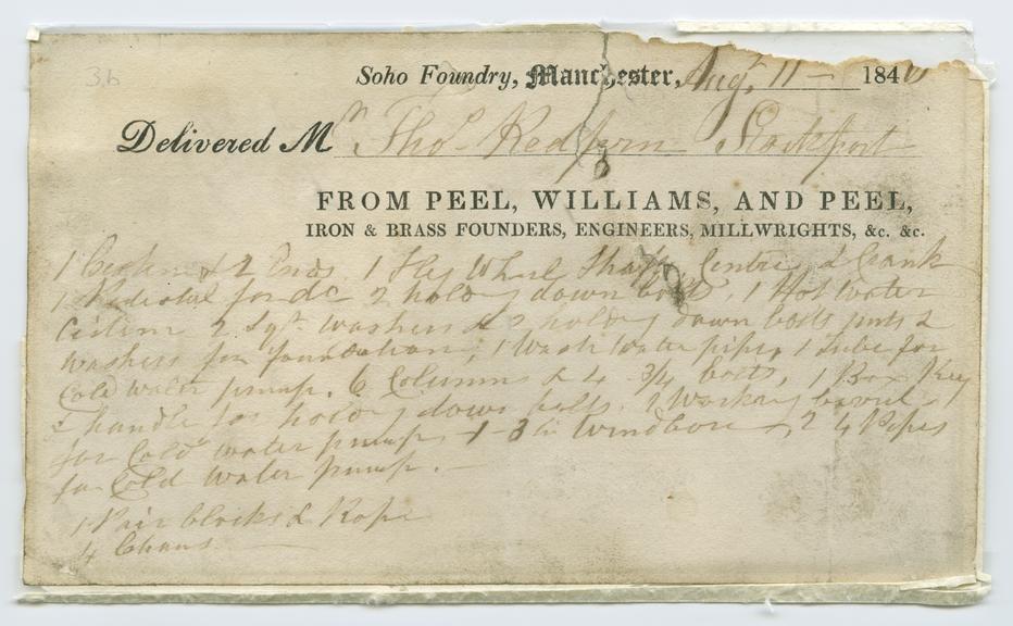 Collection of objects and archives relating to engines used by Thomas ...