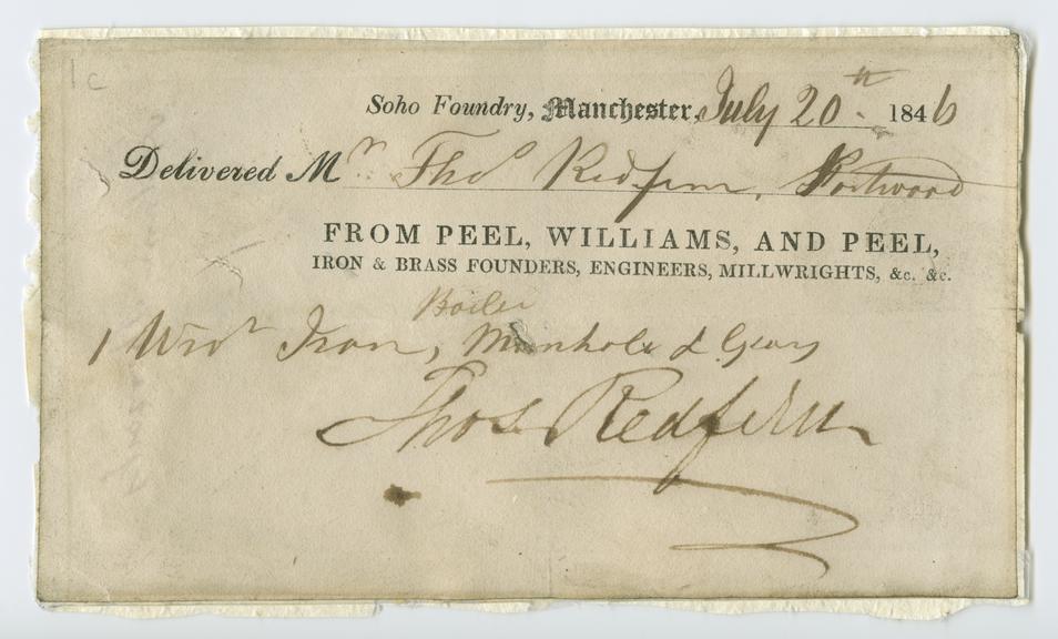 Collection of objects and archives relating to engines used by Thomas ...