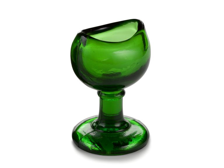 Green glass eye bath moulded and with stem | Science Museum Group ...
