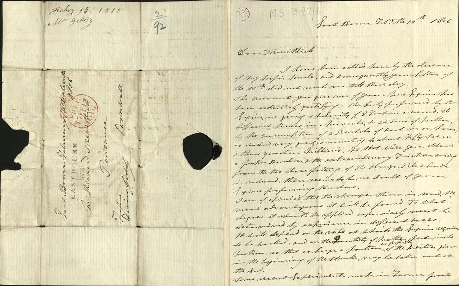A letter to Richard Trevithick from Davies Giddy regarding Trevithick's ...