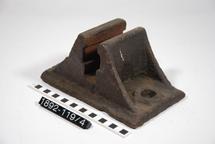 Two lengths of wrought iron fish-belly rail with projection to fit ...