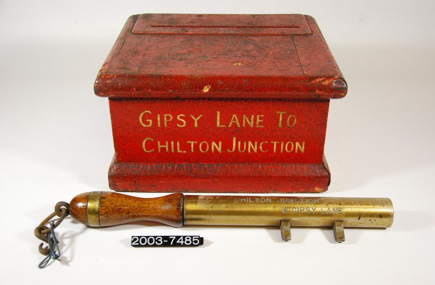 Train staff and ticket box, Gipsy Lane | Science Museum Group Collection
